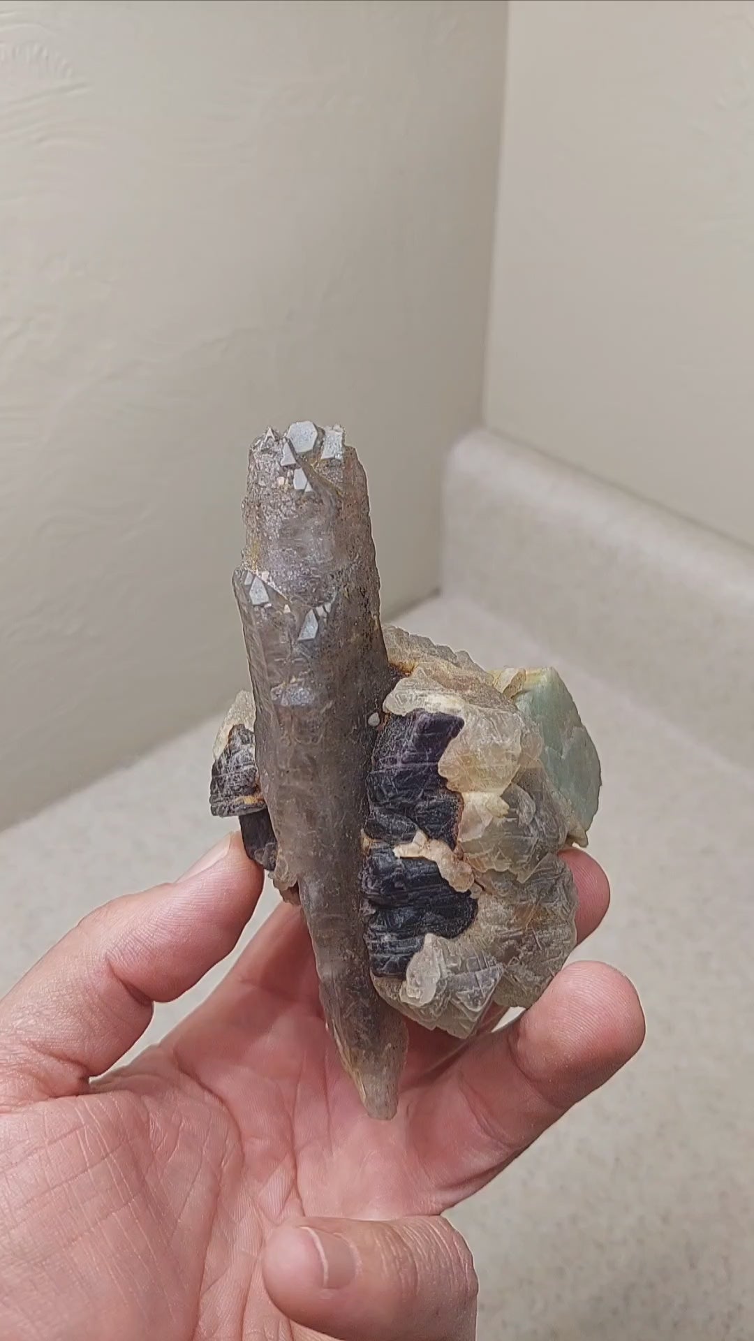 Insane Combo! Elestial Smoky Quartz inside Bi-color Fluorite Cubes & A ...